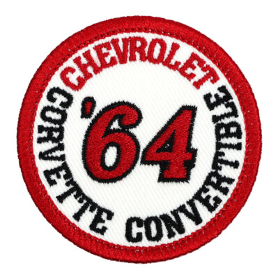 1964 Chevrolet Corvette Convertible Embroidered Patch Ivory/Dark Red ...