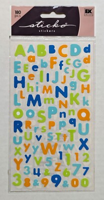 Bright Multicolor Alphabet Letters & Numbers Scrapbooking Stickers by ...