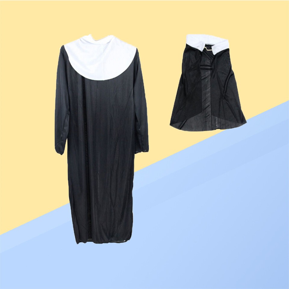 Halloween Party Cosplay Costume Set Halloween Nun Robe Halloween Nun ...