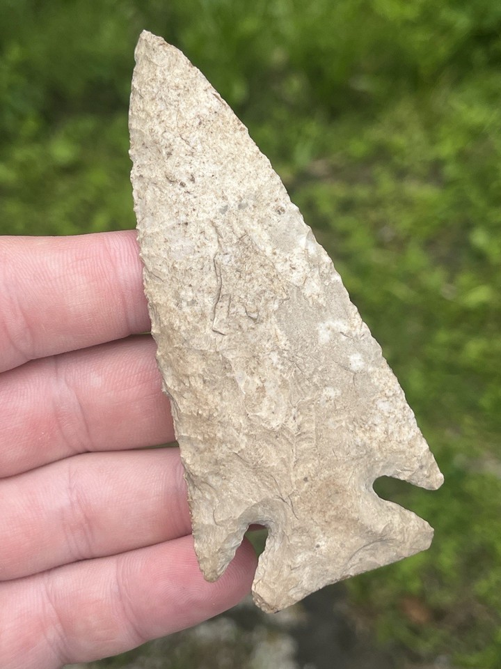 4 1/8” Kirk Corner Notch Arrowhead ~ Ex Gary Noel ~ Nelson Co, Kentucky ...