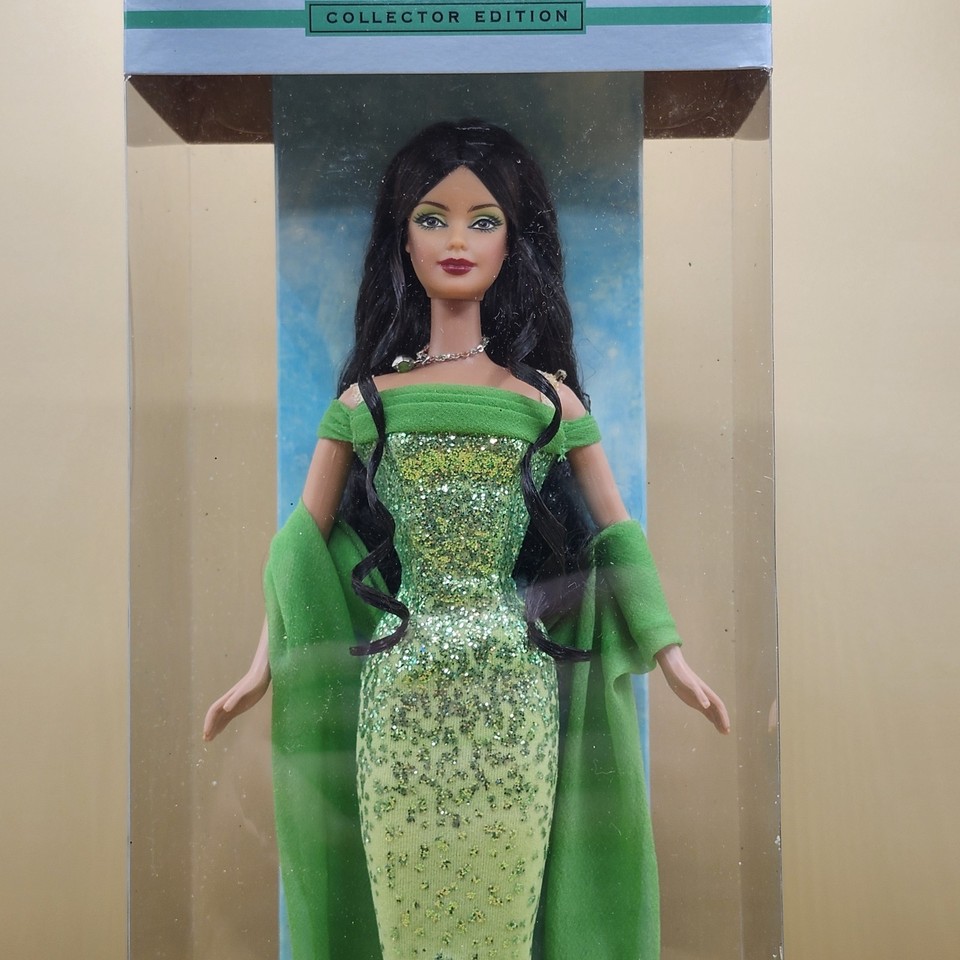 B3416 Birthstone Collection August Peridot Barbie Collectibles 2002 NEW ...
