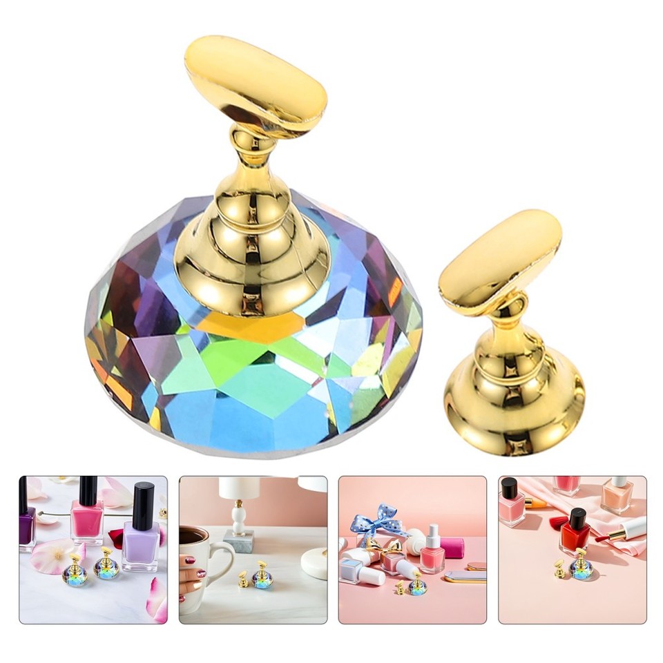 2 Sets Nail Art Practice Tray Magnetic Stand Manicure Tip Holder Tools ...