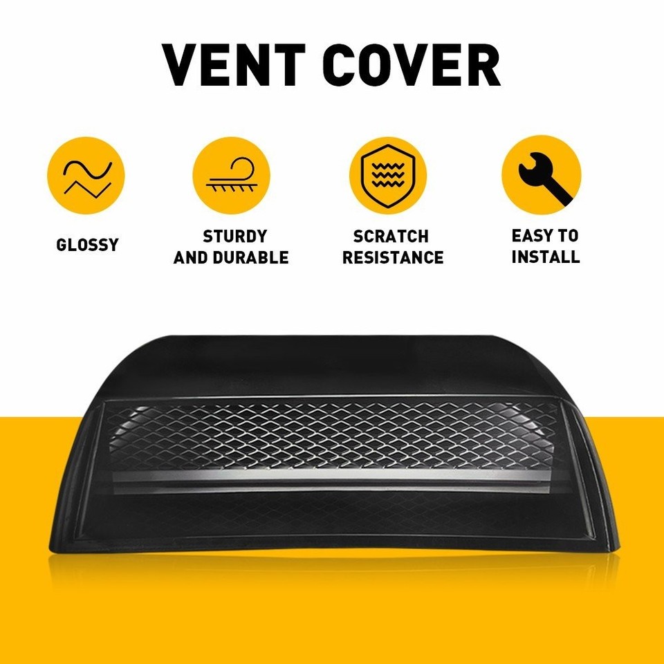 Car Decorative SUV Intake Air Flow Bonnet Scoop Vent Cover Hood Black ...