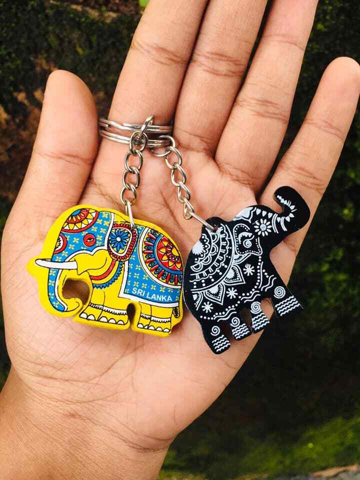 Key Tags Sri Lankan Traditional Wooden Key Tag Handmade Elephant Key ...