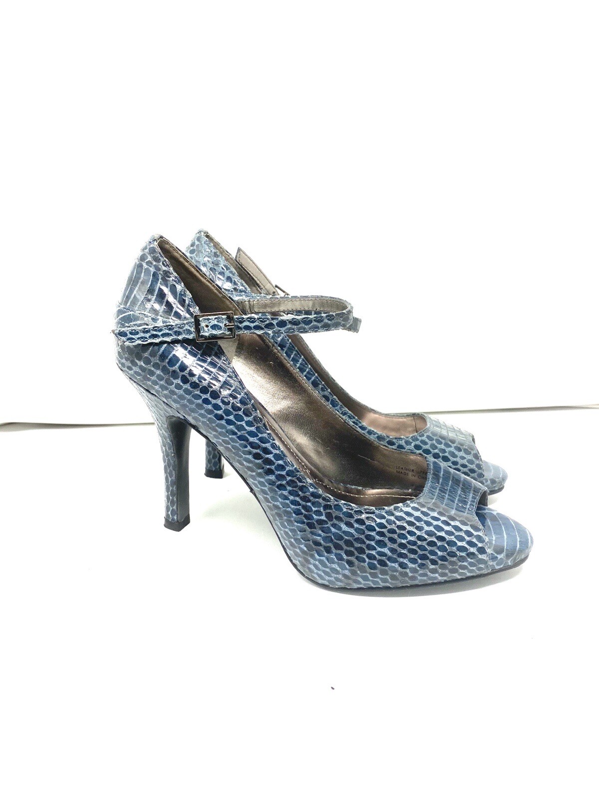 TAHARI Women's Heels Blue Snake Print Rakish Pumps Peep Toe Size 6 | eBay