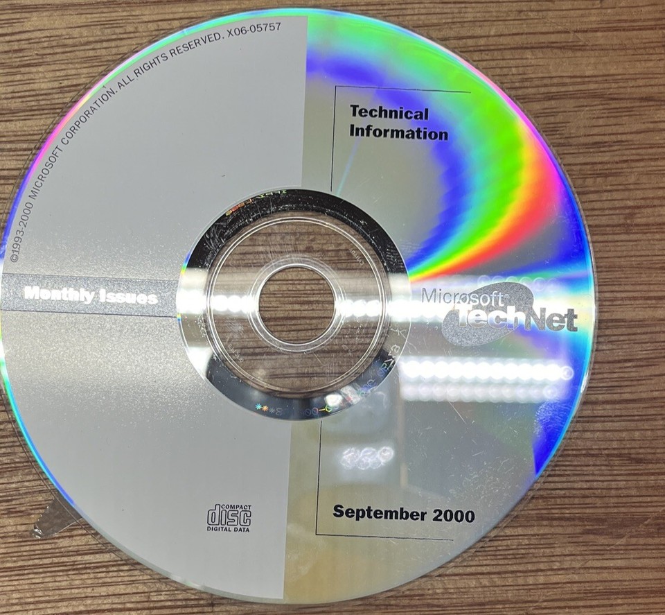 Vintage Lot of ( 10 ) Microsoft CD Compact Disc Windows 2000 Technet ...
