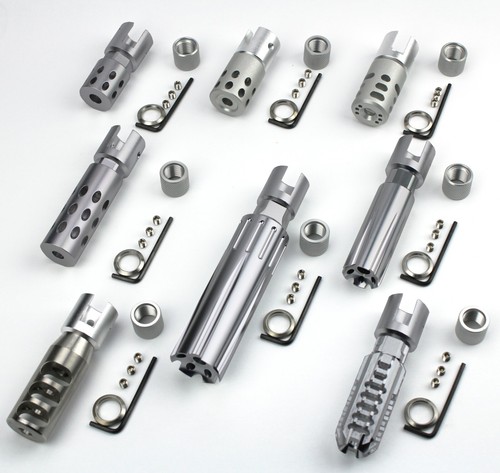 Silver Muzzle Brake/Linear Compensator Compatible with Ruger 10/22 1022 ...