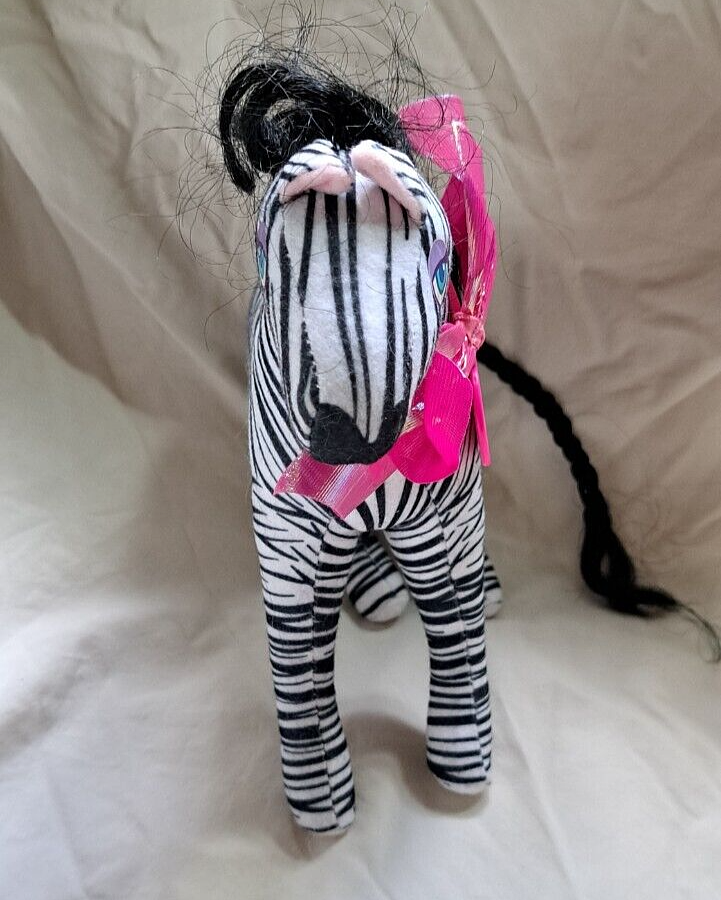 Animal Lovin Safari Barbie Zizi Zebra Plush Animal Vintage 1988 Pink ...