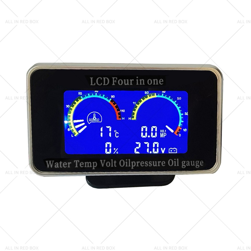 4-in-1 Car LCD Meter Digital Oil Pressure Voltage Water Temperature ...