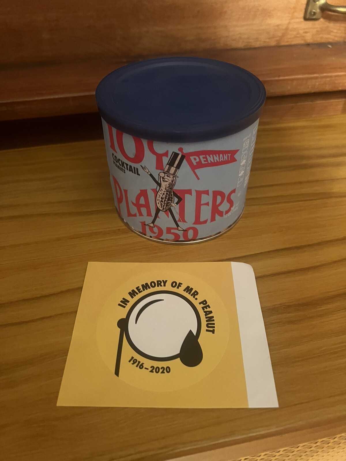 Limited Edition Rare In Memory of Mr Peanut Can + Sticker RIP Planters ...