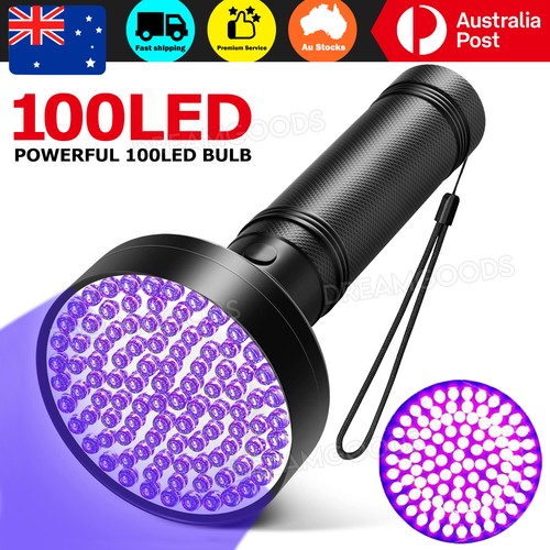 100 LED UV Flashlight Torch Light Lamp Ultraviolet Blacklight Aluminum 395 nM A | eBay Australia