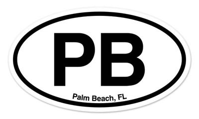 PB Palm Beach Florida Oval car window bumper sticker decal 5" x 3" | eBay