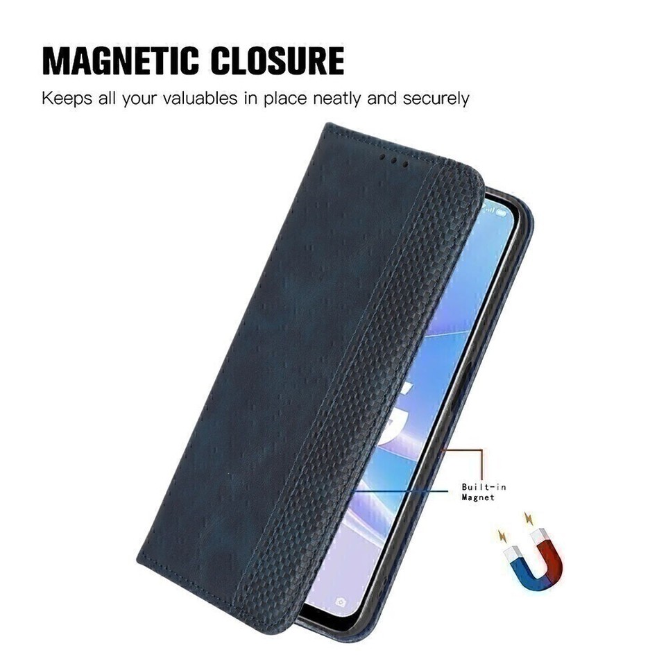 For TCL K33 5G, Luxury Retro Flip Leather Wallet Stand Card Slots Cover ...