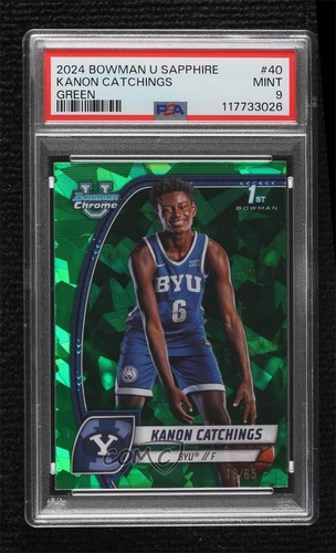 2024 Bowman U Chrome Sapphire Edition Green /65 Kanon Catchings #40 PSA ...