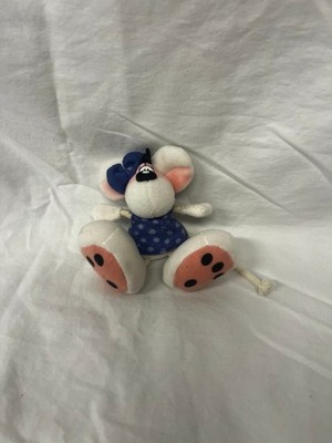 Diddl Mouse Plush Diddlina Vintage Blue Polka-Dot Dress Blue Bow Toy | eBay