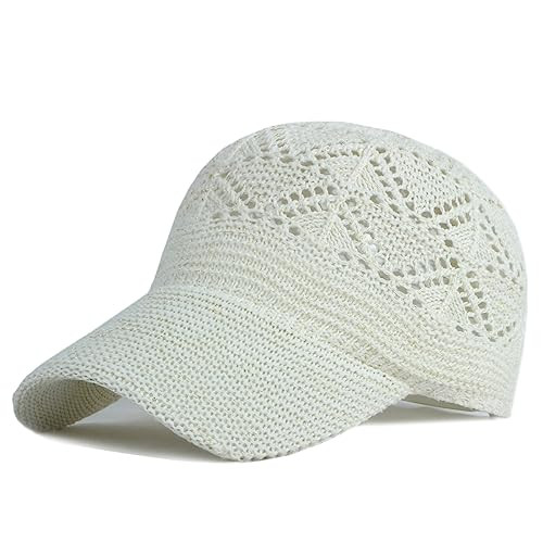 Knit Mesh Baseball Cap for Women Summer Yarn Trucker Hats One Size ...