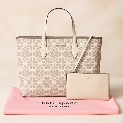 Kate Spade New York All Over Spade Print Tote Bag With Matching Pouch ...
