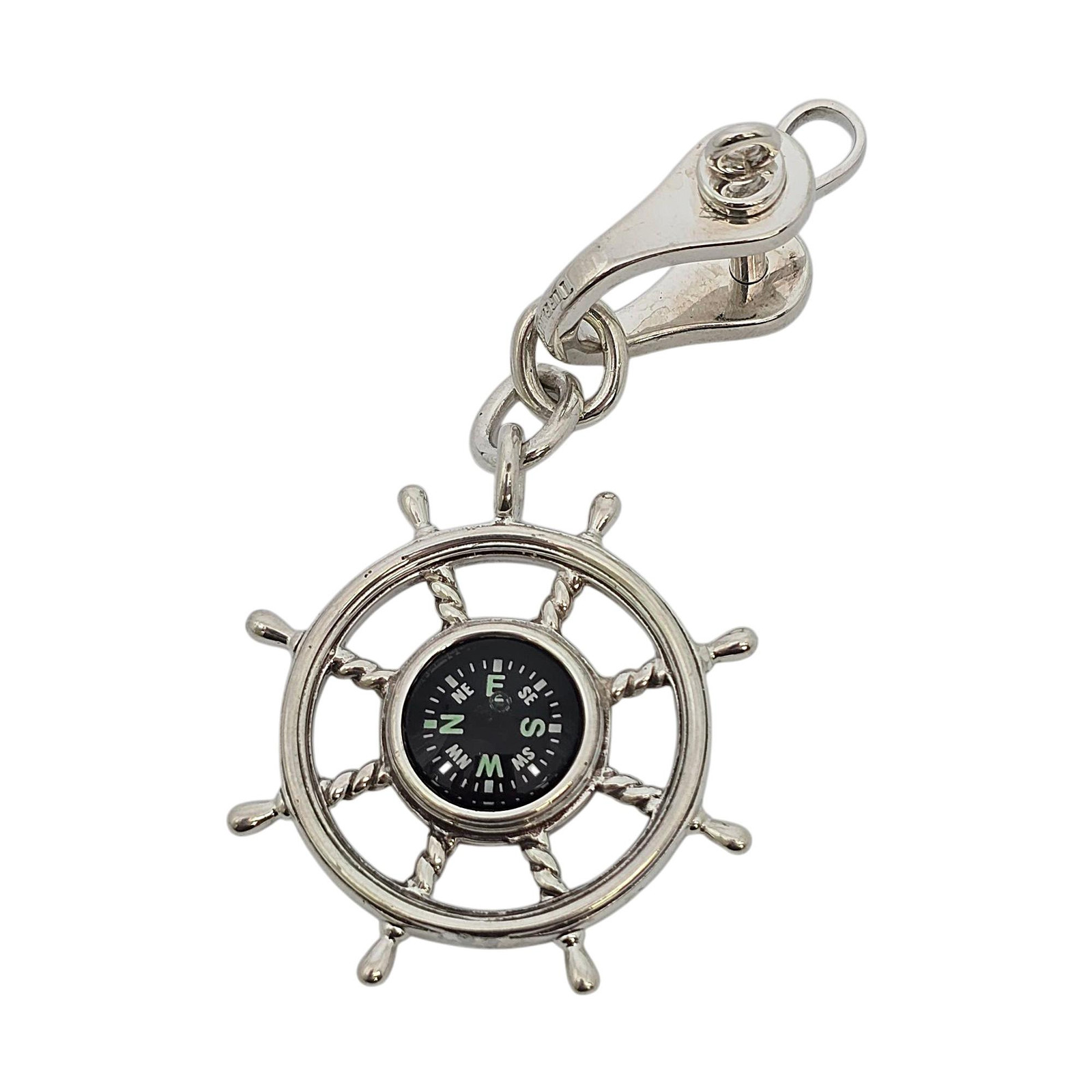 Tiffany & Co Sterling Silver Nautical Ship Wheel Compass Keychain ...