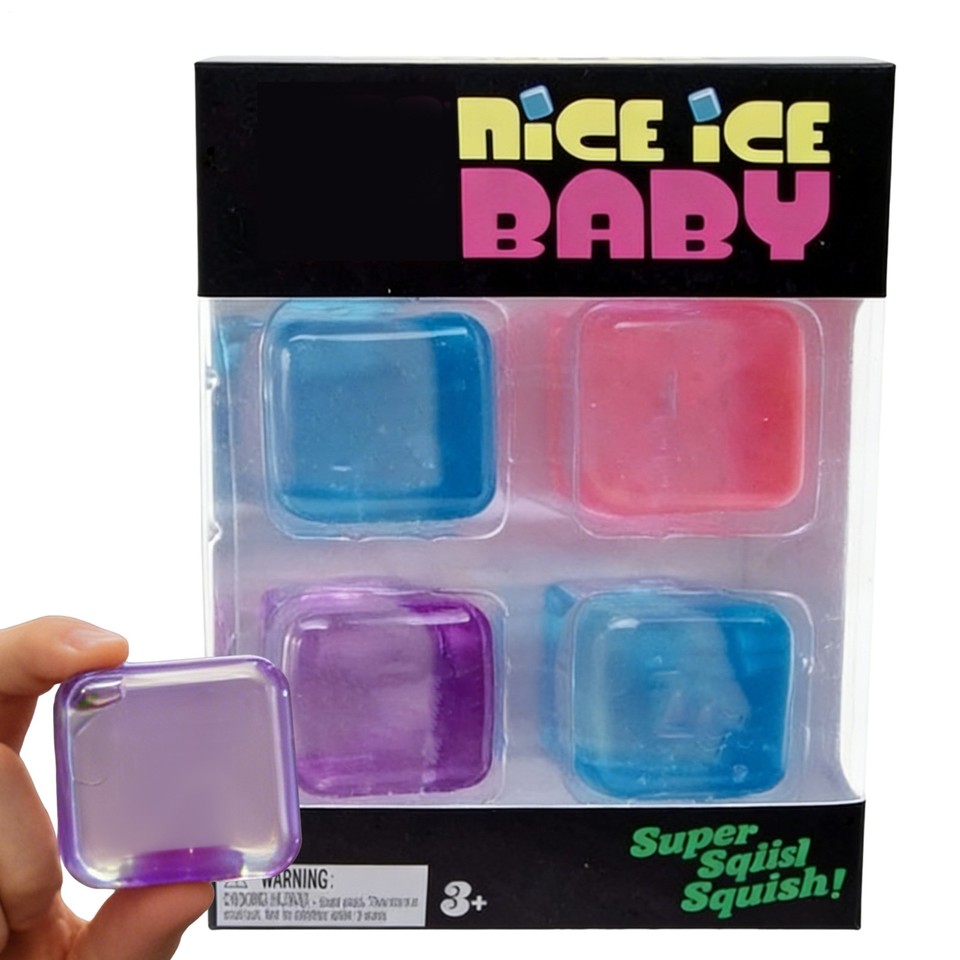 NeeDoh Nice Ice Baby 4 pack, Set of Four Nee Doh Mini Nice Cube Pink ...