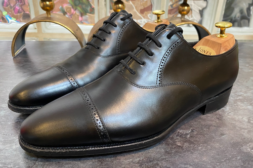 John Lobb - Phillip II - Black Calf Leather Toe Cap Oxford Shoes - UK 7 ...