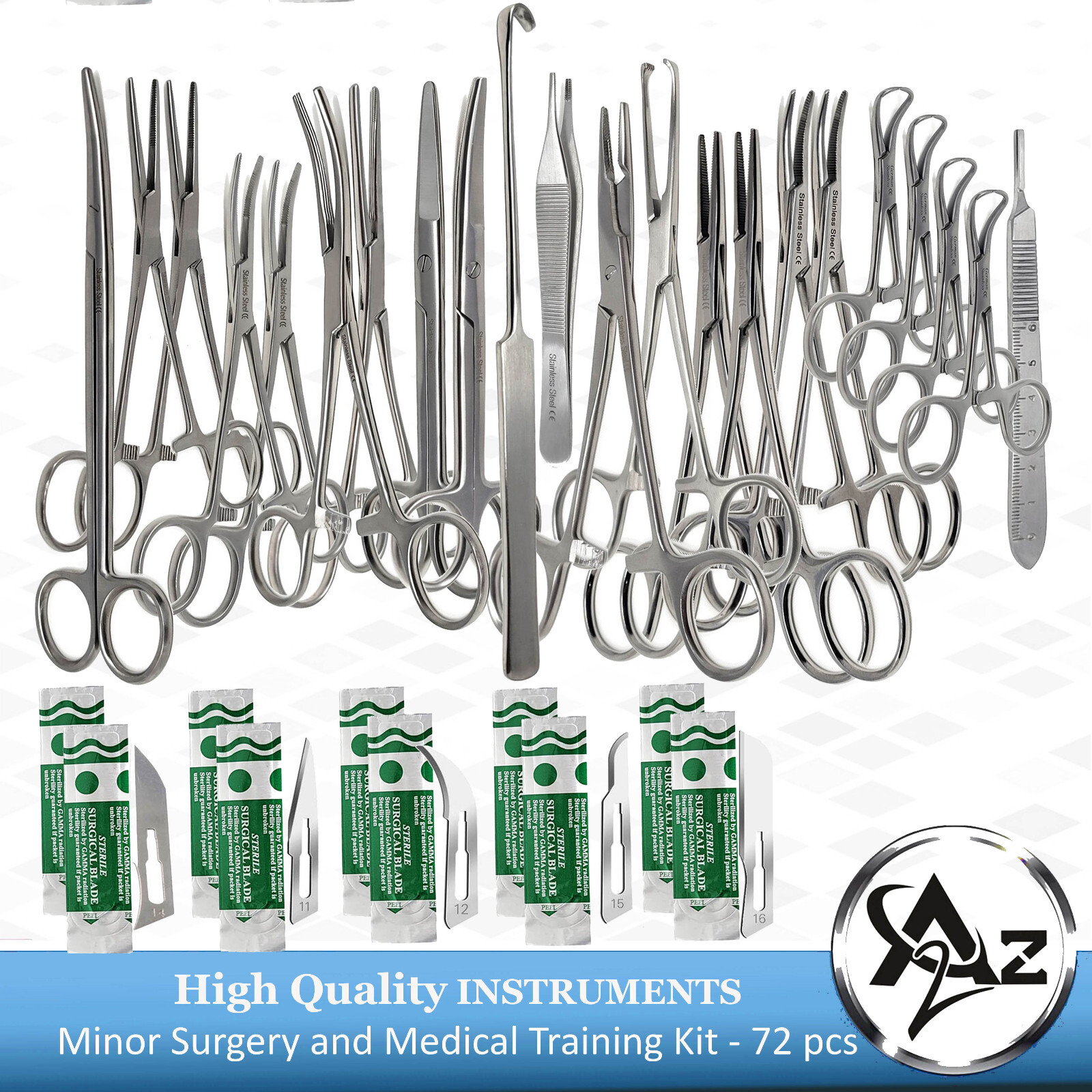72 Pcs Bitch Spay Pack Kit Set Surgical Veterinary Instruments German ...