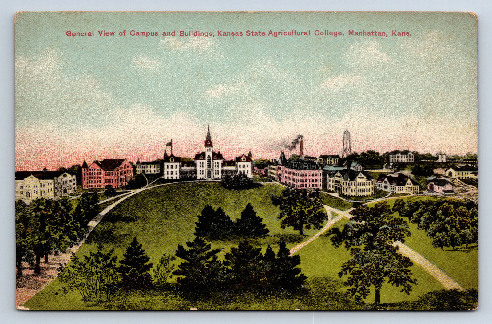 VTG Postcard View of Campus Kansas State Agricultural College Manhattan ...