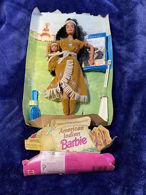 American Indian Barbie Baby Blue Feather 1995 Native American, Baby ...