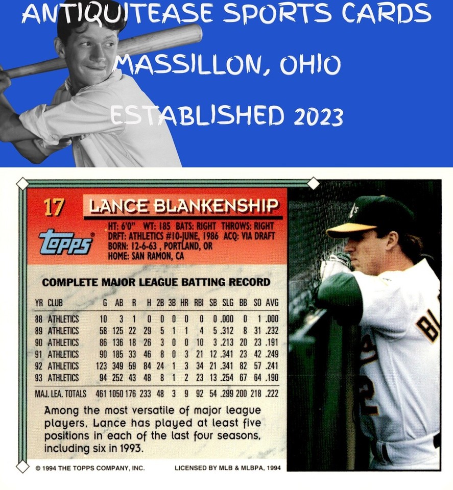 1994 Topps Gold #17 Lance Blankenship | eBay