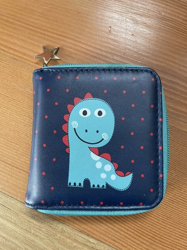 Kids Wallet dinosaur and star design zipper closure | eBay