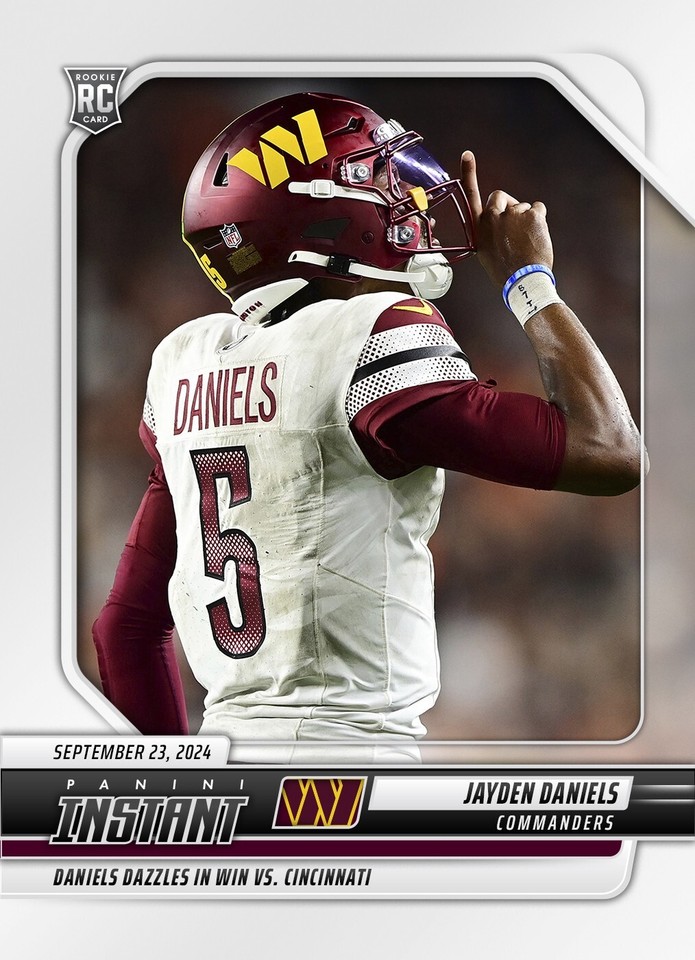 (4) 2024 Panini Instant Jayden Daniels ROOKIE CARDS Commanders #6 #30 ...