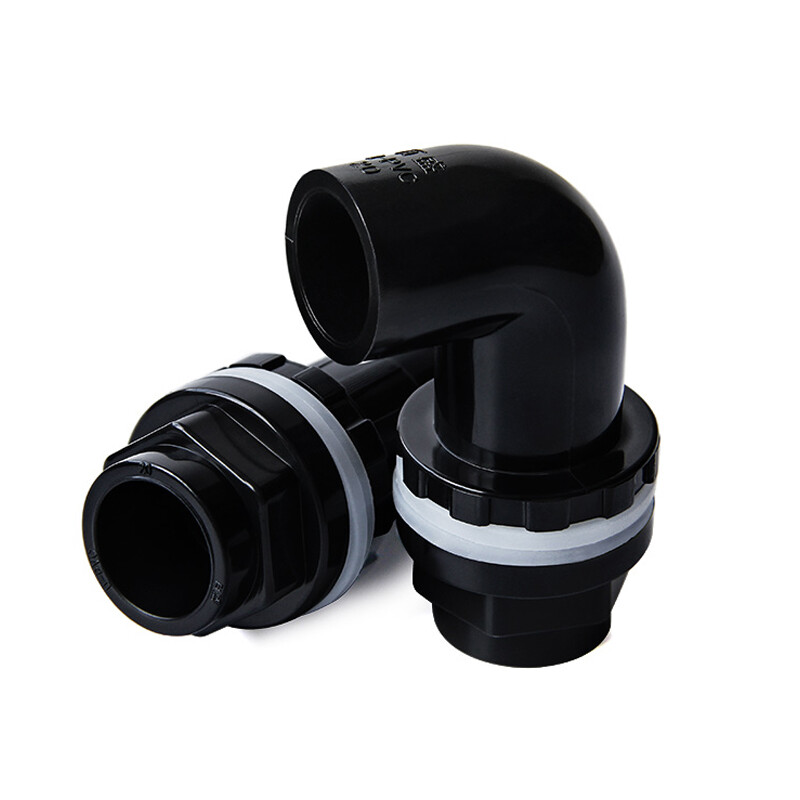 PVC 90° Elbow Pipe Fittings 20mm~50mm Tank Connector Bulkhead For ...