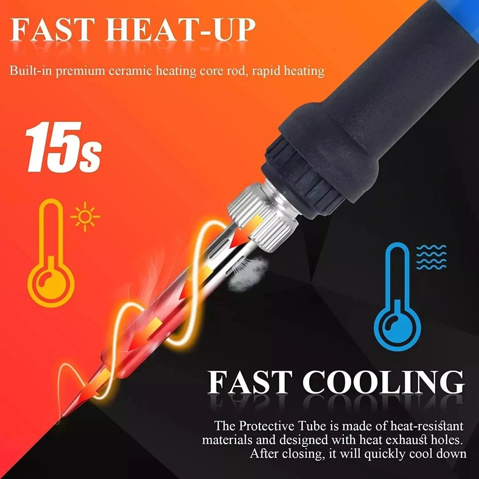 60W/80W Solder Gun Kit Auto Soldering Feed Hand-Held Welding Iron Power ...