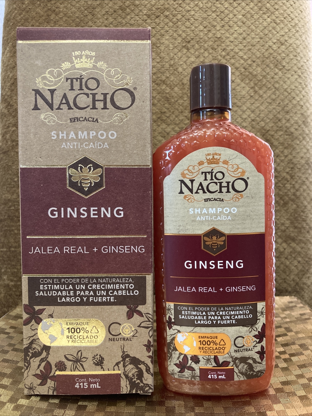 CHAMPÚ TIO NACHO CON GINSENG, 14 oz, REDUCE LA CAÍDA DEL CABELLO