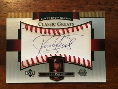 Kirby Puckett signed 2003 Upper Deck Sweet Spot Classic card CG-KP ...