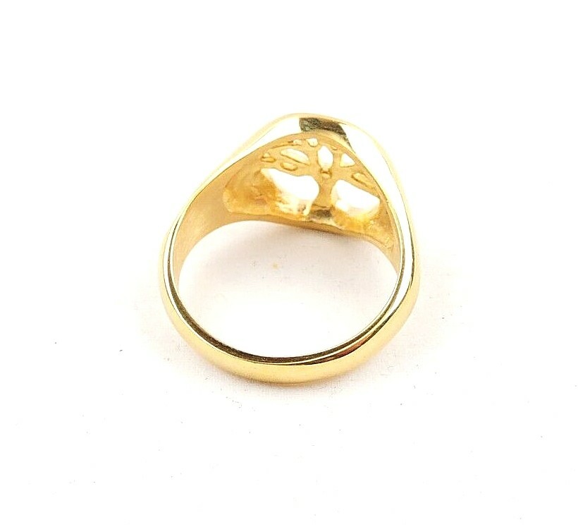 Stainless Steel Gold Plated Filigree Tree Of Life Ring - Free Gift ...