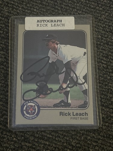 Rick Leach AUTOGRAPHED 1983 FLEER BASEBALL CARD Detroit Tigers#334 | eBay