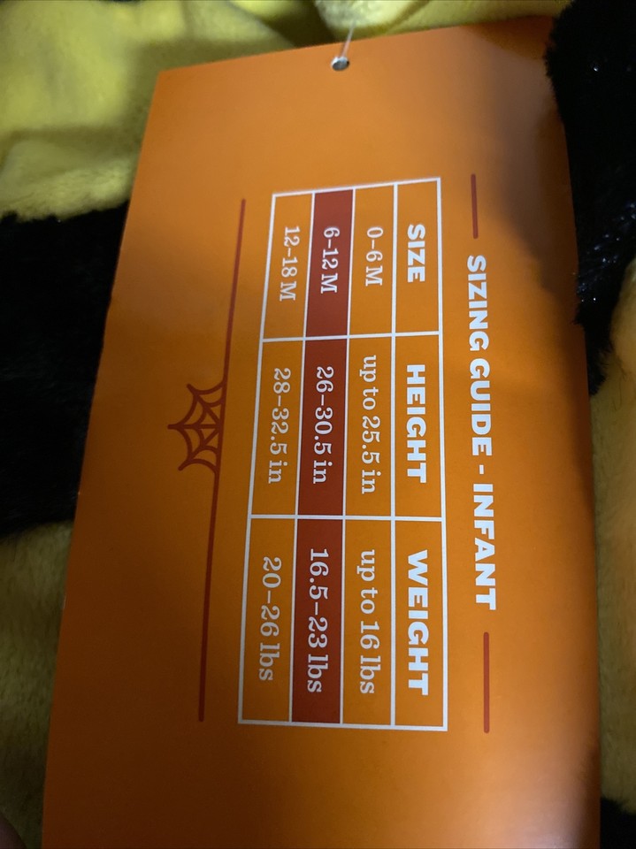 Hyde & Eek Baby Costume Halloween Bumble Bee Vest Wings Size 6/12 ...