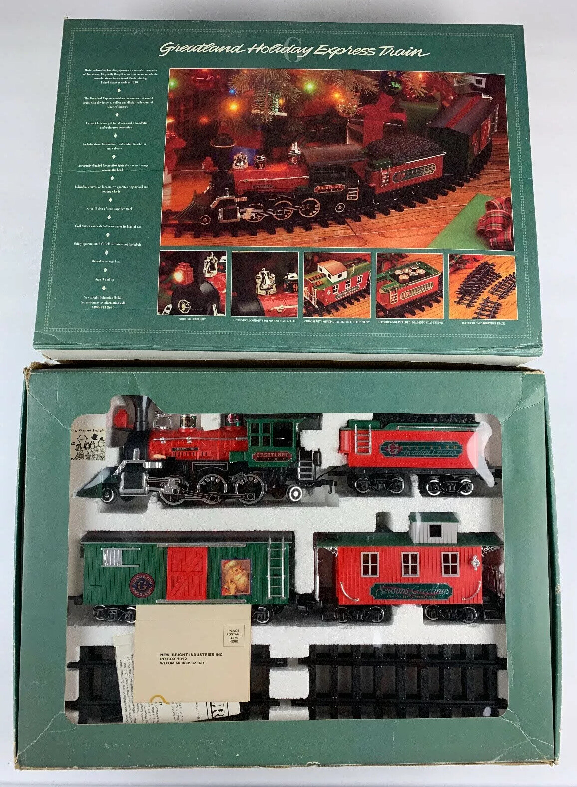 GreatLand Holiday Express Battery Operated Train Set Red Original Box ...