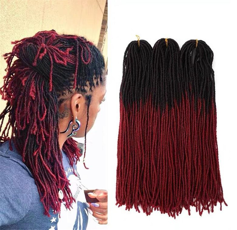 18" Thin Soft Faux Locs Micro Dreads Sister Locks Crochet Braids Hair ...