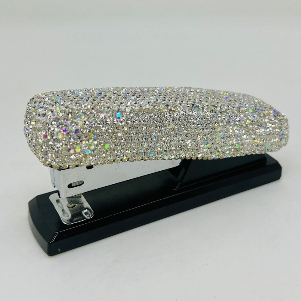 Bling Rhinestone Stapler Black Base Diamond Stapler Duty Stapler Office ...