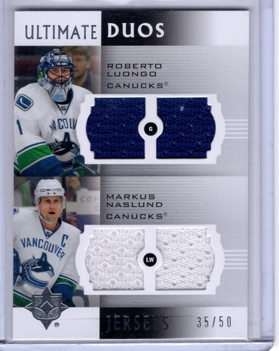 2007-08 Ultimate Collection Duos Jersey Roberto Luongo Markus Naslund ...