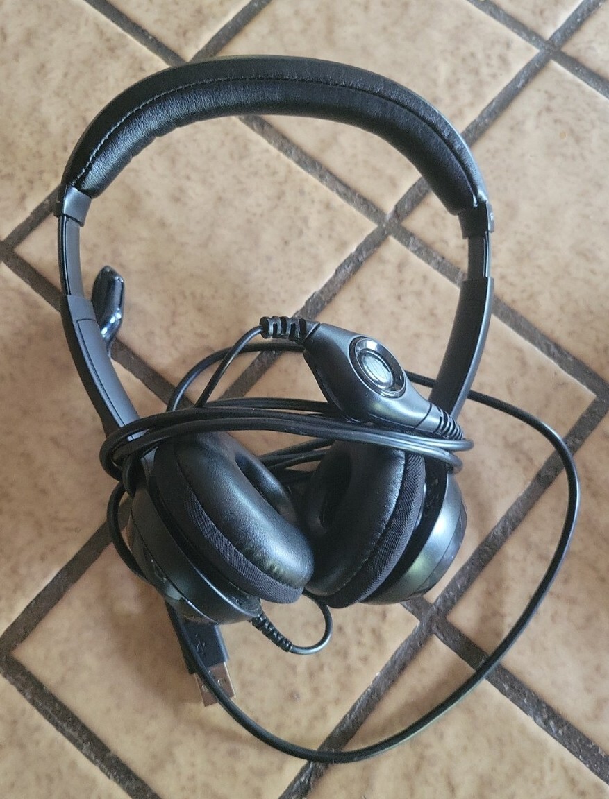 LOGITECH LOGI H390 HEADPHONE HEADSET WIRED BLACK USED GOOD CONDITION | eBay