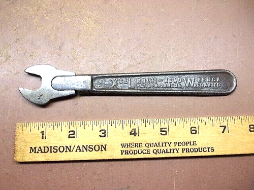 Vintage EXCEL Multi Head Wrench w/3/16" Head Pat'd 1926 by Park ...