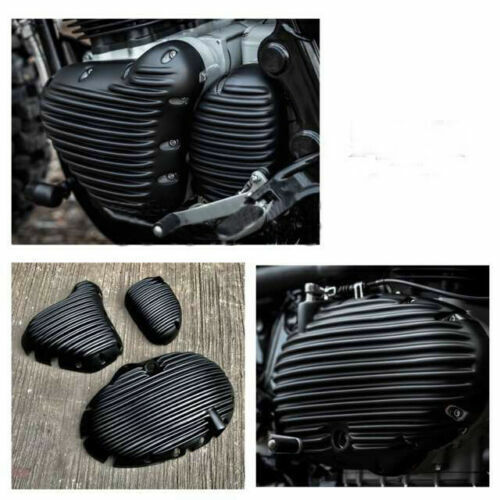 NEW ENGINE RIBBED COVERS FOR ROYAL ENFIELD INTERCEPTOR TWIN CONTINENTAL ...