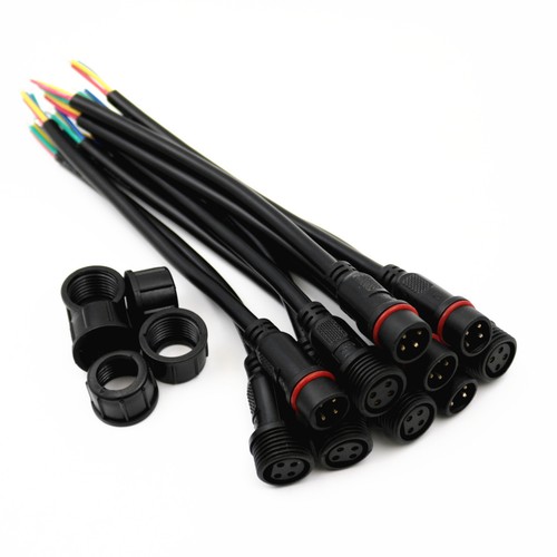 5Pairs IP65 4 Pin 20AWG LED Strips Male Female Waterproof Wire Cable ...