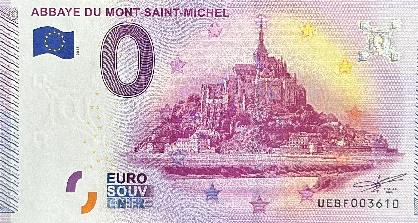 Ticket Abbey of The Mont Saint Michel France 2015 Petit Number 00018 | eBay