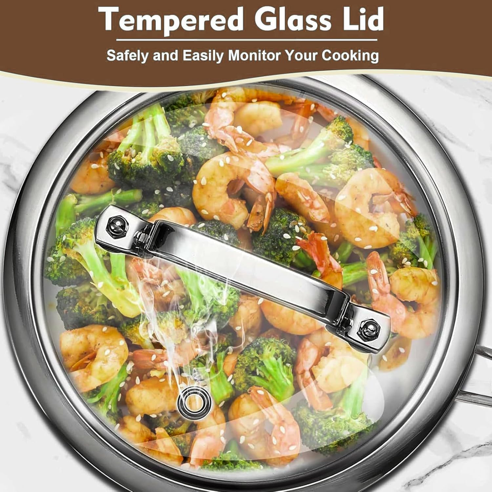 1500Ml Stainless Steel Saucepan Pot, Cooking Pot with Vegetable Steamer ...