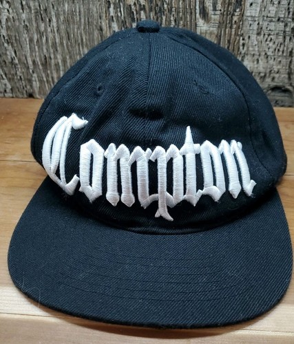 Compton Hat Cap Adjustable Snapback Black & White Old English Logo One ...