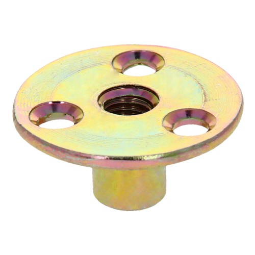 M6/8 Zinc Alloy Round Base T Nut Three Brad Holes Furniture Screw-In ...