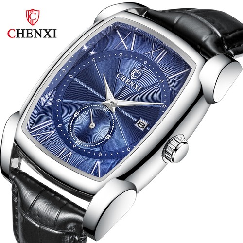 CHENXI Men Rectangle Watch Roman Numerals Male Fashion Leather Sport ...